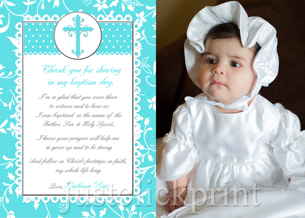 Baptism Thank You Card Sayings