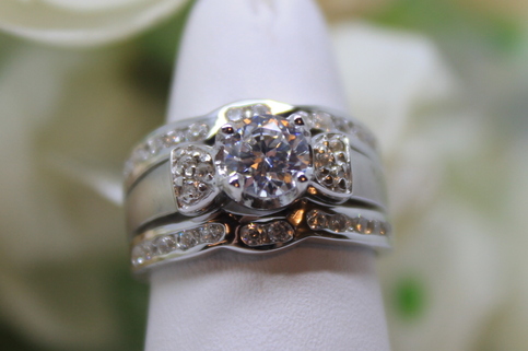 Gorgeous 925 Sterling Silver Wedding ring set on Storenvy