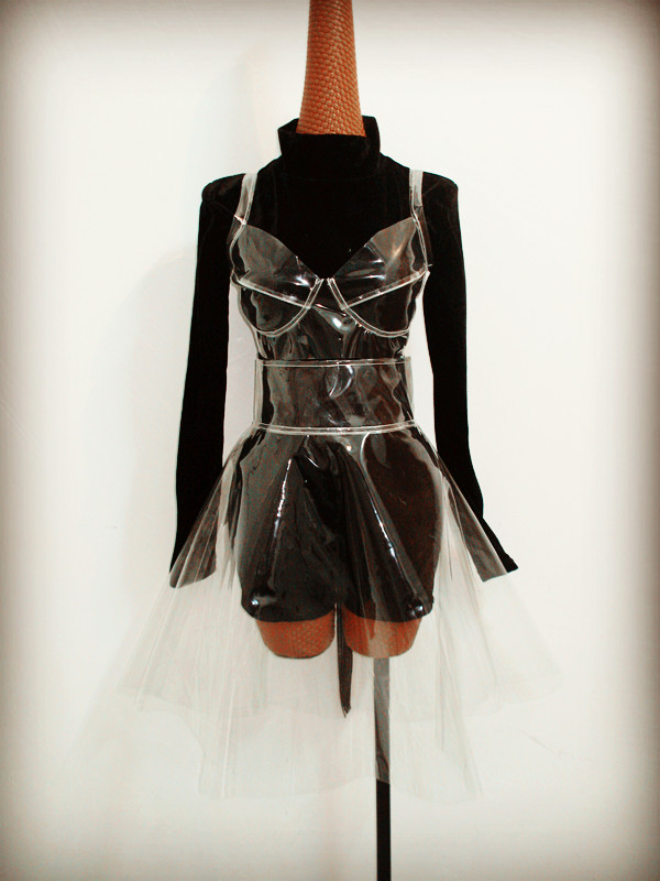 Sexy clear PVC bra top and skirt set on Storenvy