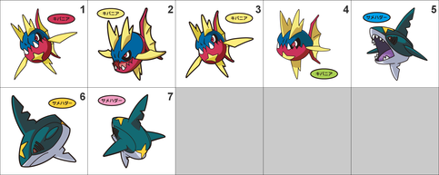 318, 319 Carvanha, Sharpedo Pan Stickers Pokemon · Splash's Pan ...