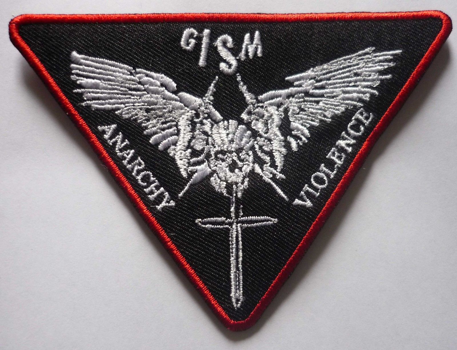 GISM embroidered rectangle patch (red border) · Black Seeds Records ...