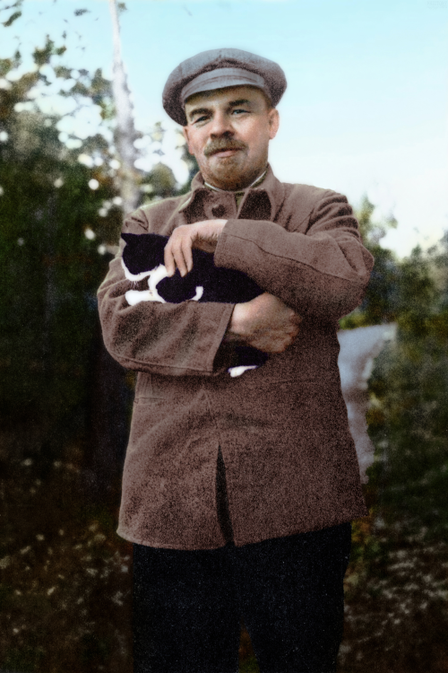 Lenin with Cat poster on Storenvy