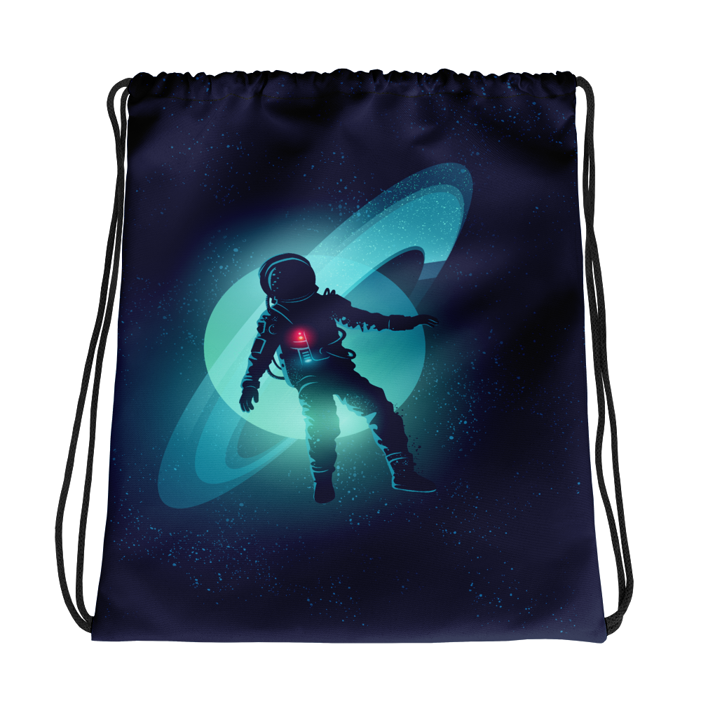 An Astronaut Floating through Space Drawstring bag · WhatDevotion.com ...