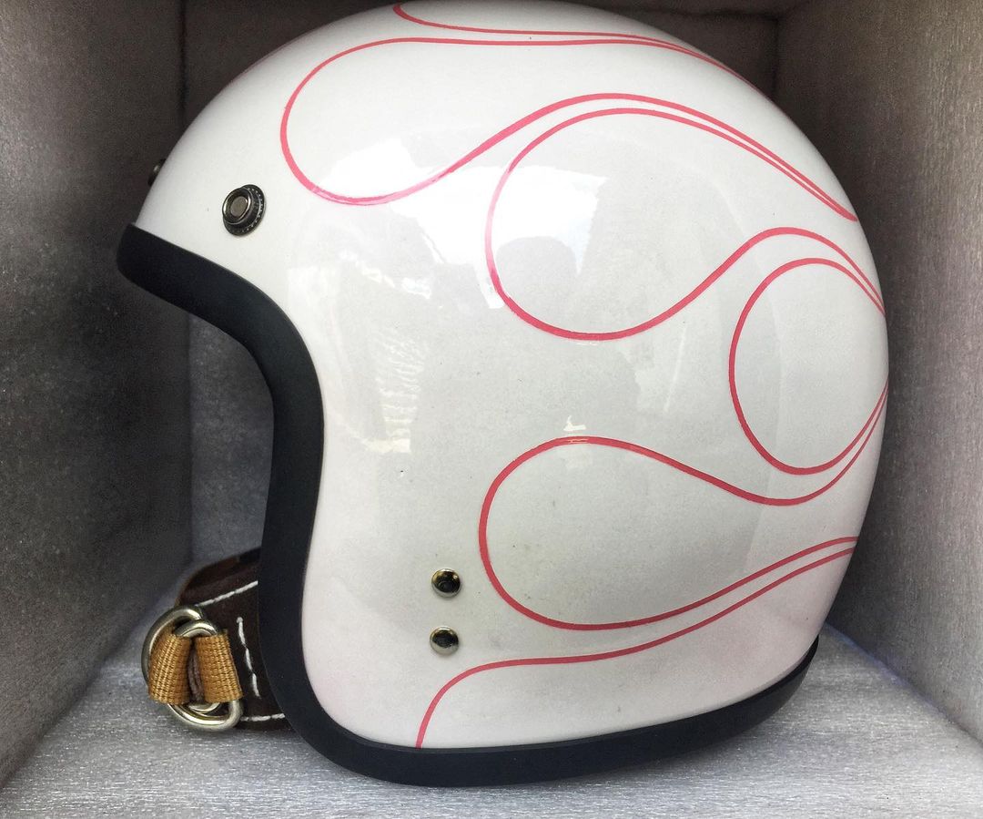 White Motorcycle 3/4 Open Face Helmet Retro Slim Fit Style · Fancy ...